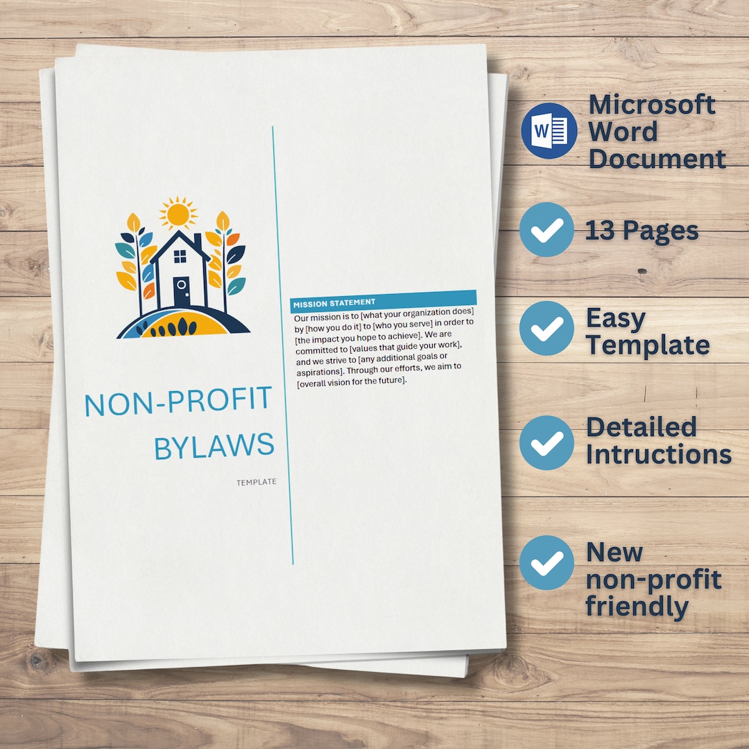 Non-profit By-laws Template, Word Template, Board of Directors, Not-for ...
