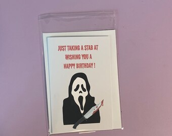 Horror Movie Birthday Card, Scream Scary Movie Horror Killer Lovers ...