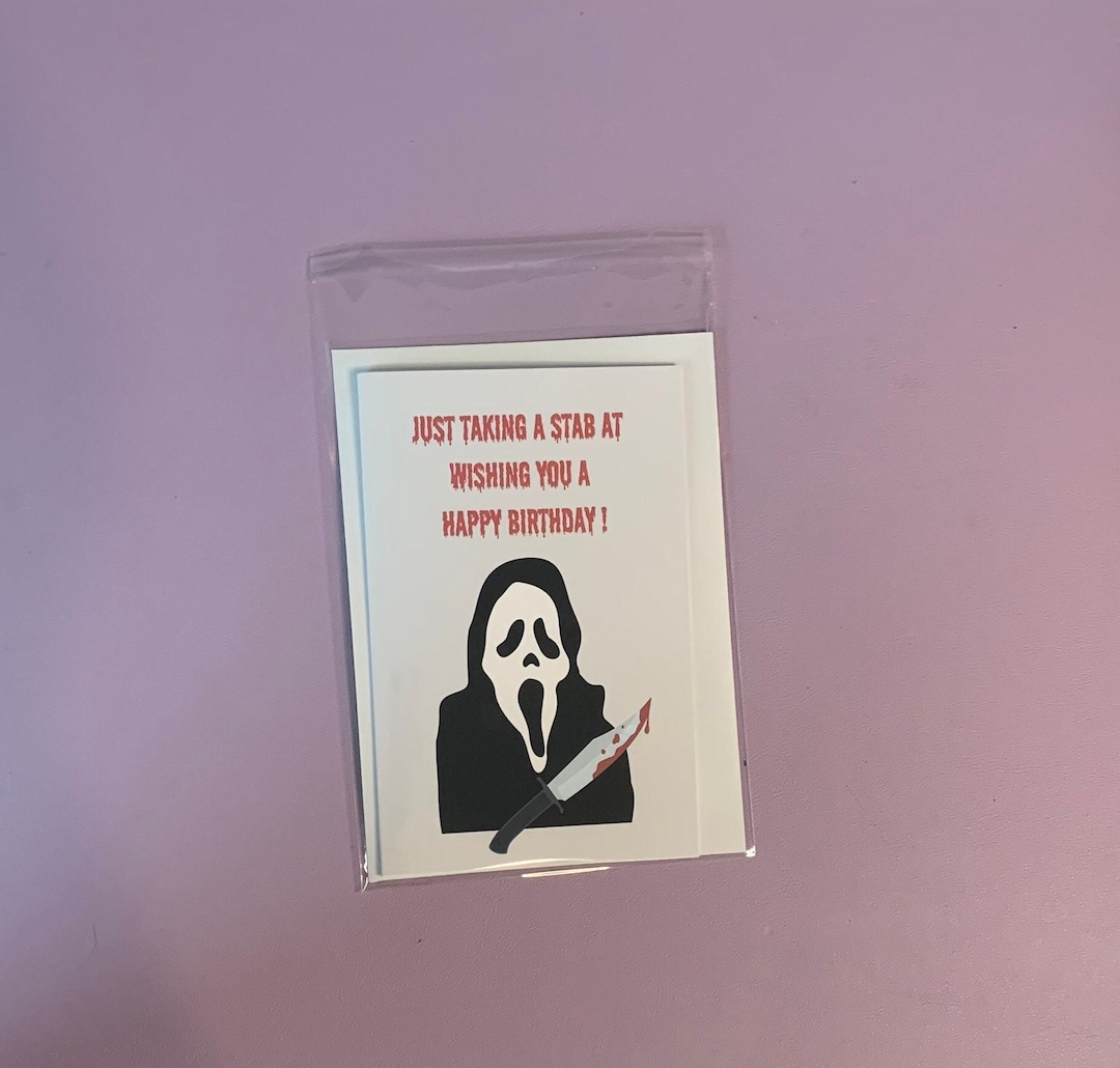 Scream Ghostface Birthday Card Horror Lovers Greeting Card - Etsy
