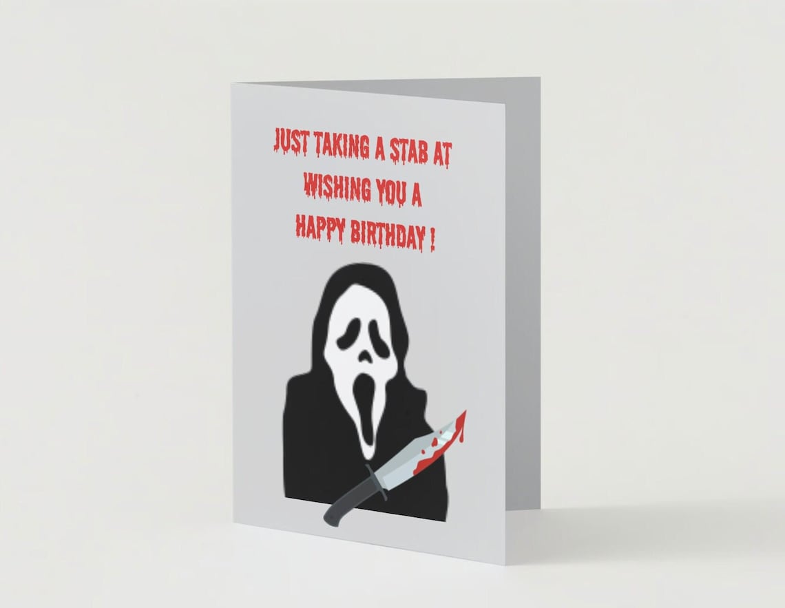 Scream Ghostface Birthday Card Digital Download - Etsy