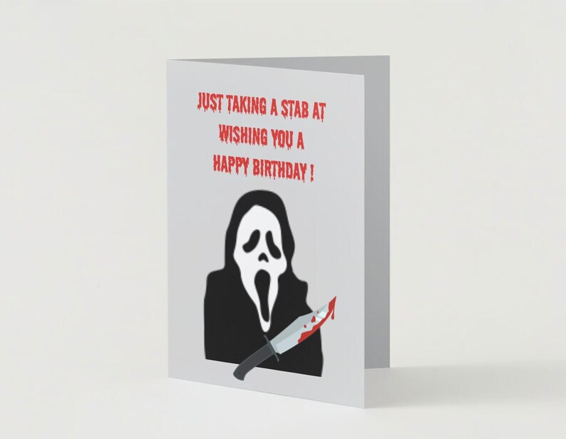 Scream Ghostface Birthday Card Digital Download - Etsy