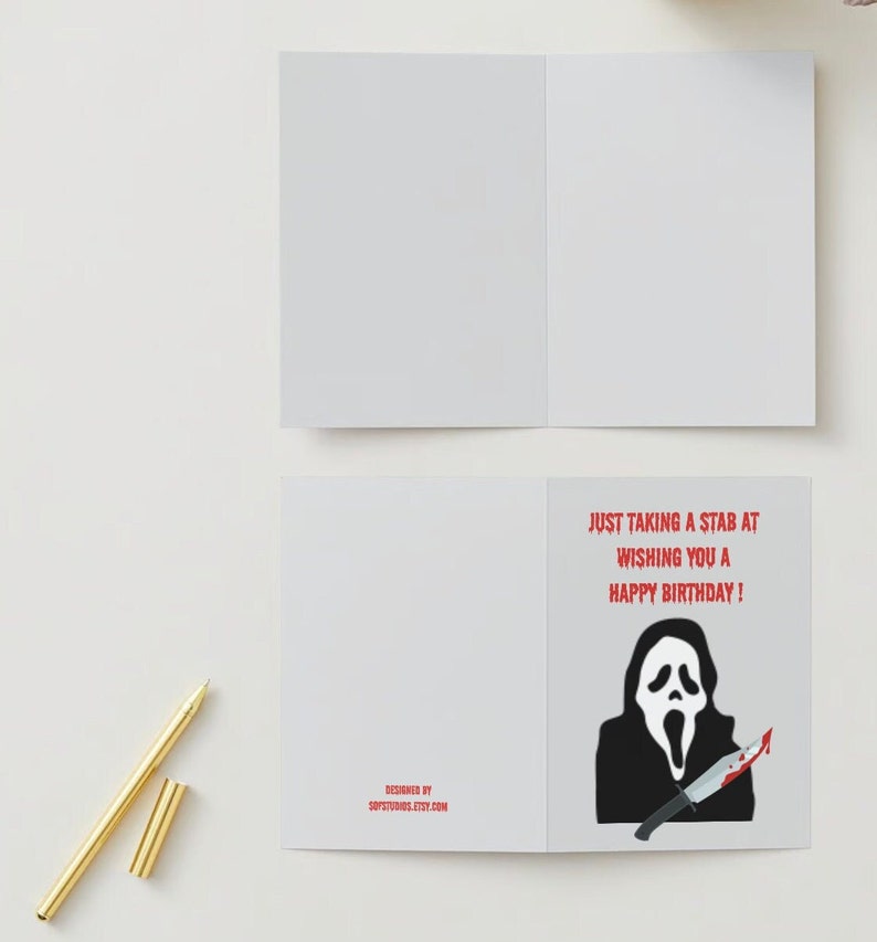 Scream Ghostface Birthday Card Digital Download - Etsy