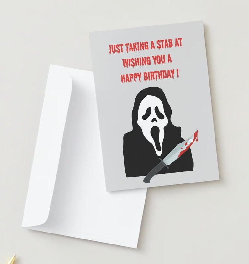 Scream Ghostface Birthday Card Digital Download - Etsy