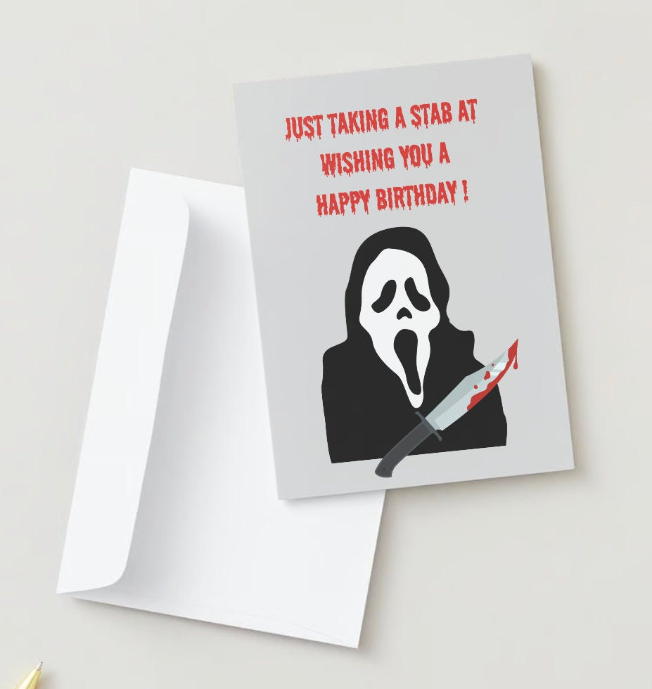 Scream Ghostface Birthday Card Digital Download - Etsy