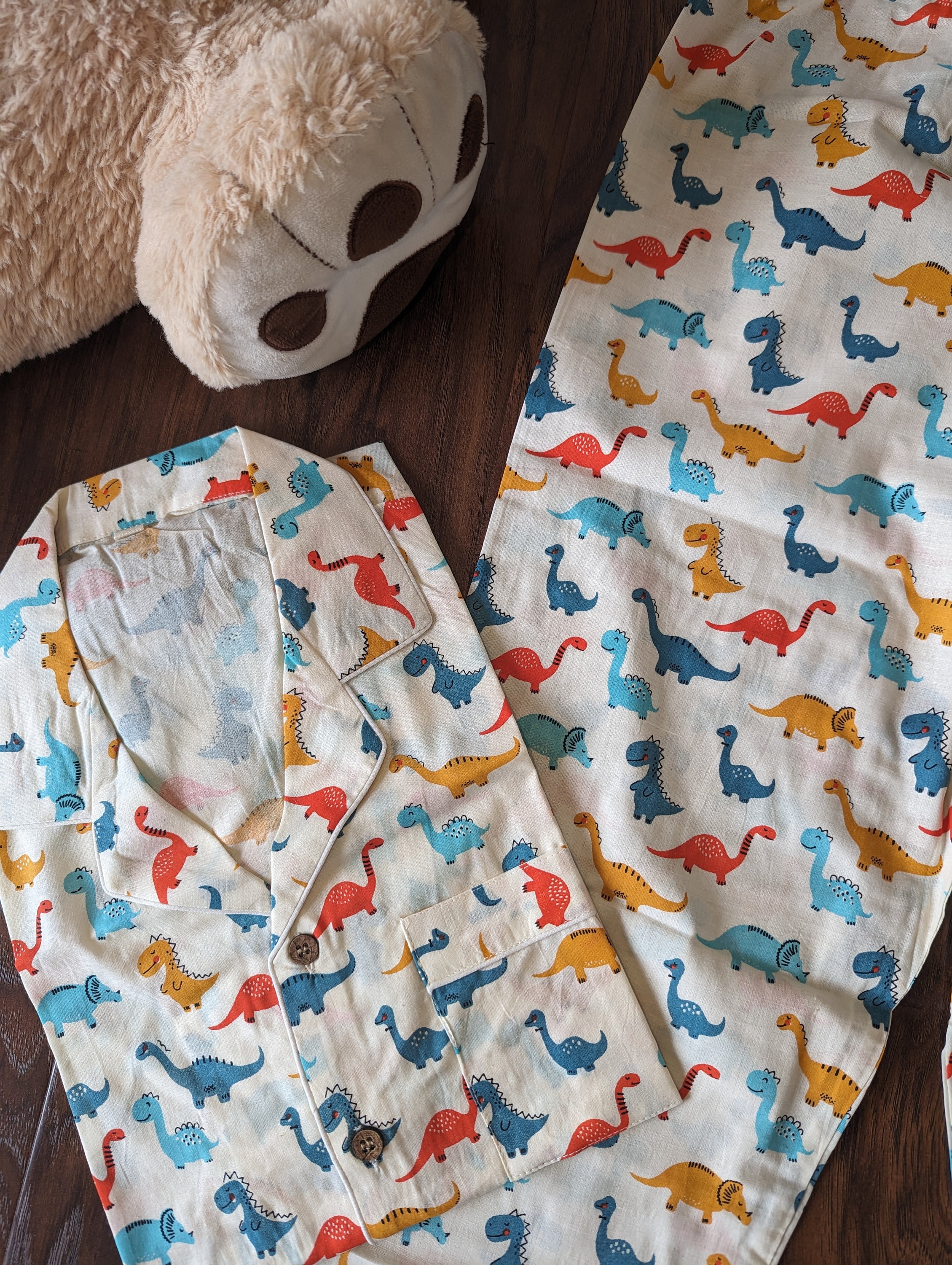 100% Cotton Kids Pajama Sets With Matching Reusable Gift Pouch, Unisex ...