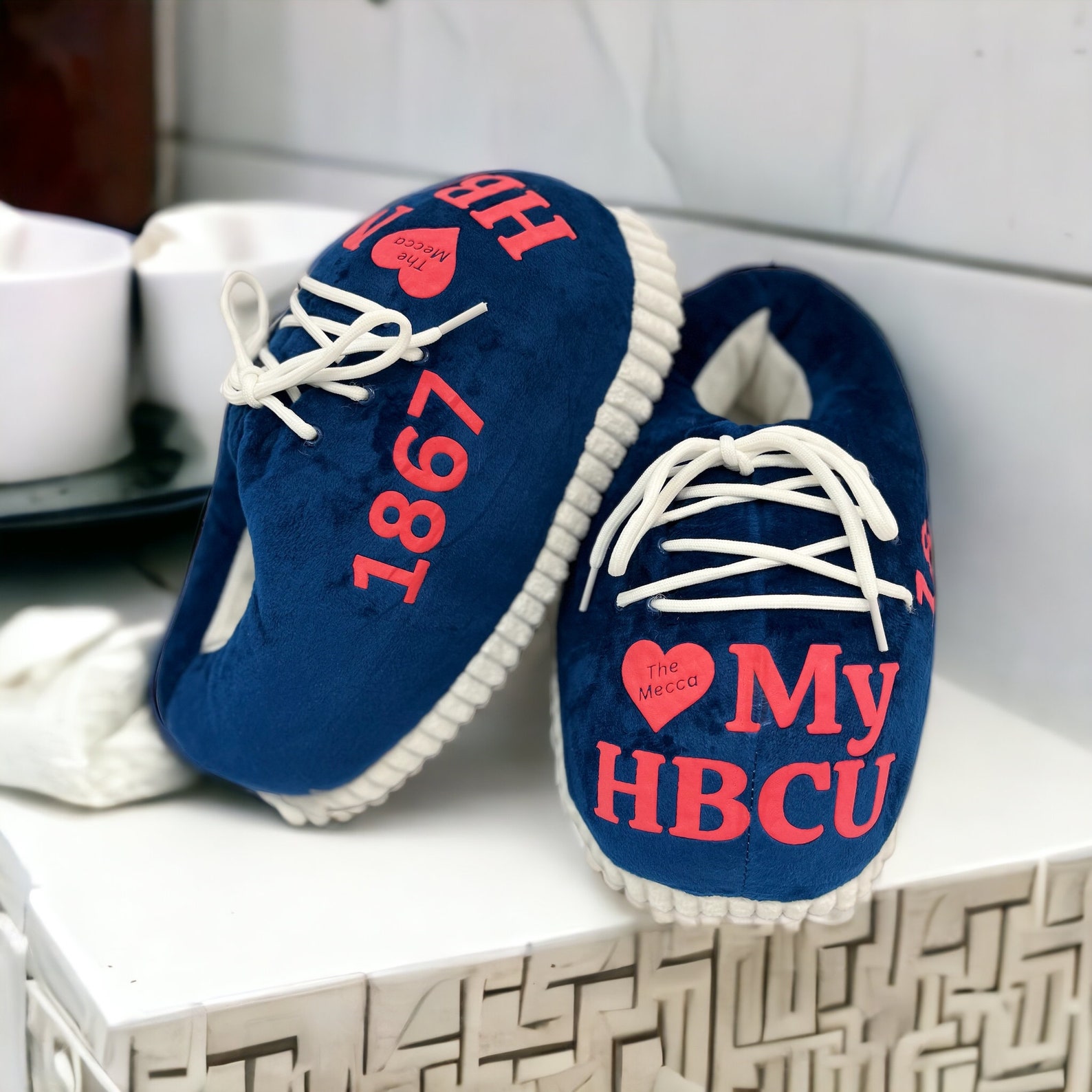 HBCU Inspired Puffy Snug Slippers - Howard - Etsy