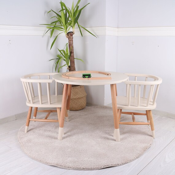 Windsor Style Wooden Kids Chair and Table Set Merge Traditional Grandeur With Contemporary Design Christmas Gift for Kids Etsy Canada