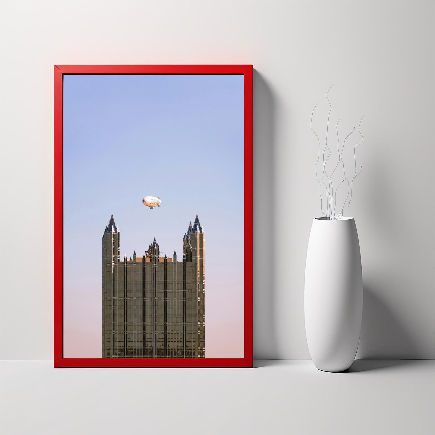 Cityscape, Modern Skyscraper, Blimp, Wall Decor ,glass Building, 300 ...