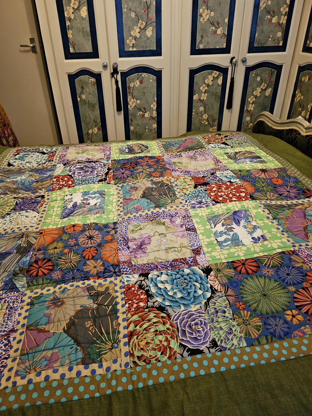 Kaffe Fassett Patchwork Quilt - Etsy UK