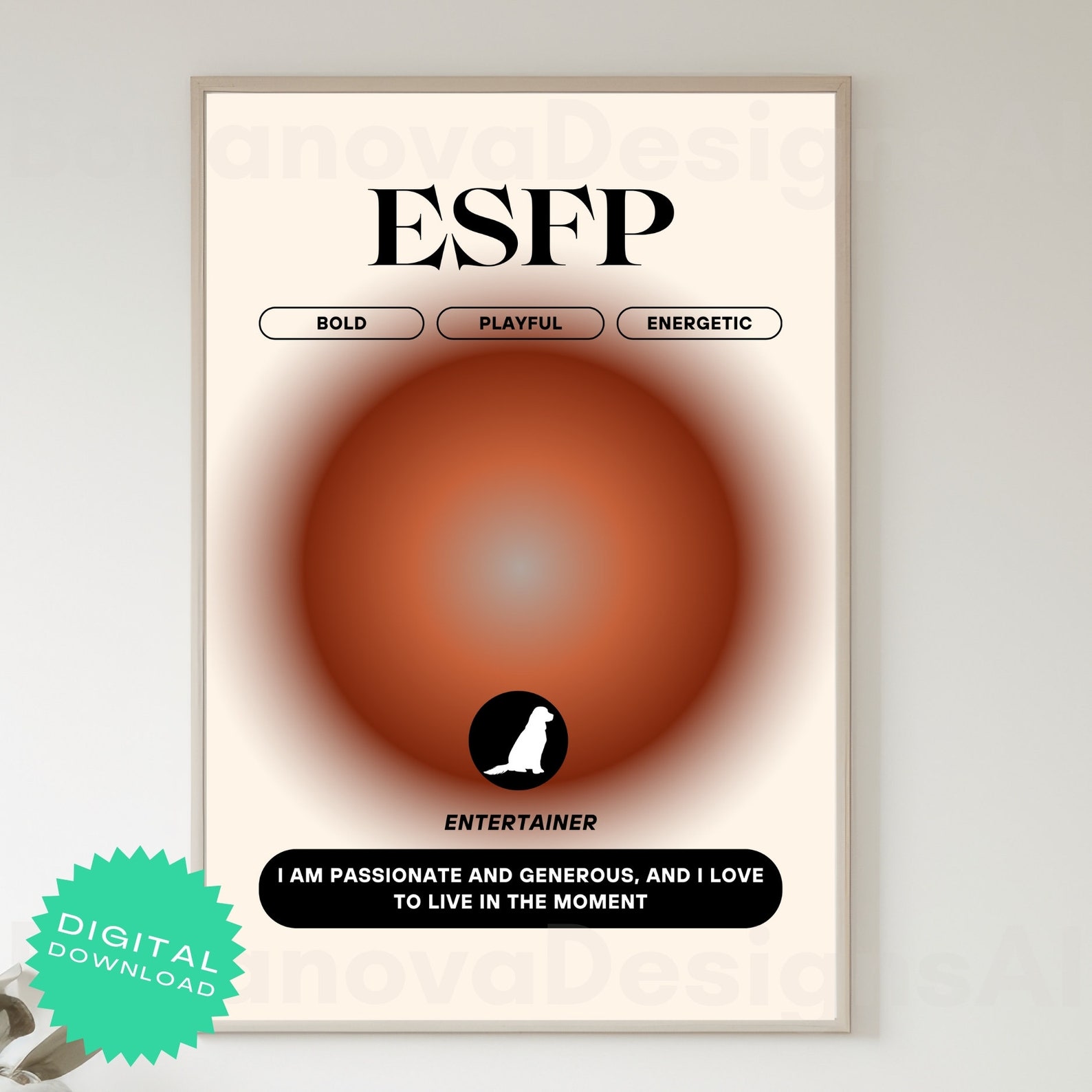 ESFP Type, MBTI Type, Aura Wall Art, Manifest Poster, Bevestiging Wall ...