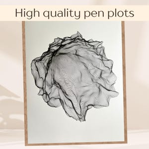 A3 Pen Plotting, Generative Art, Wall Art, Ink on Paper, Code, Modern Art, Line Drawing, Floral ...