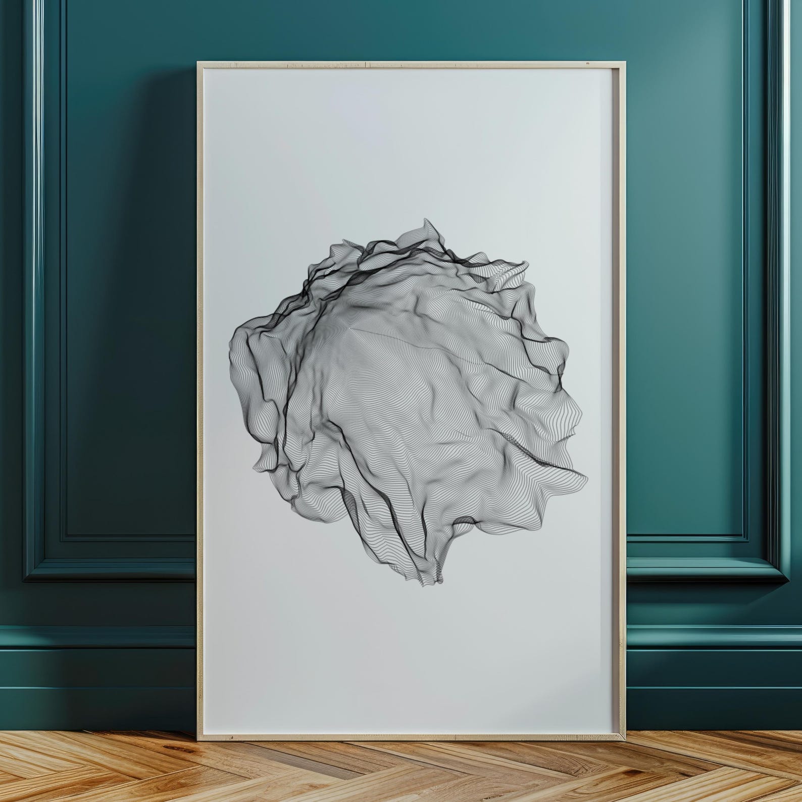 A3 Pen Plotting, Generative Art, Wall Art, Ink on Paper, Code, Modern Art, Line Drawing, Floral ...