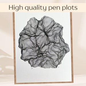 A3 Pen Plotting, Generative Art, Wall Art, Ink on Paper, Code, Modern Art, Line Drawing ...