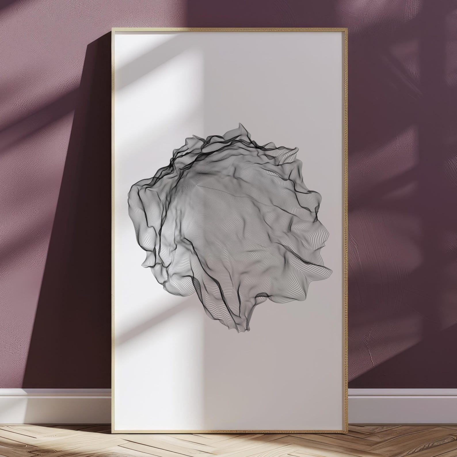 A3 Pen Plotting, Generative Art, Wall Art, Ink on Paper, Code, Modern Art, Line Drawing, Floral ...