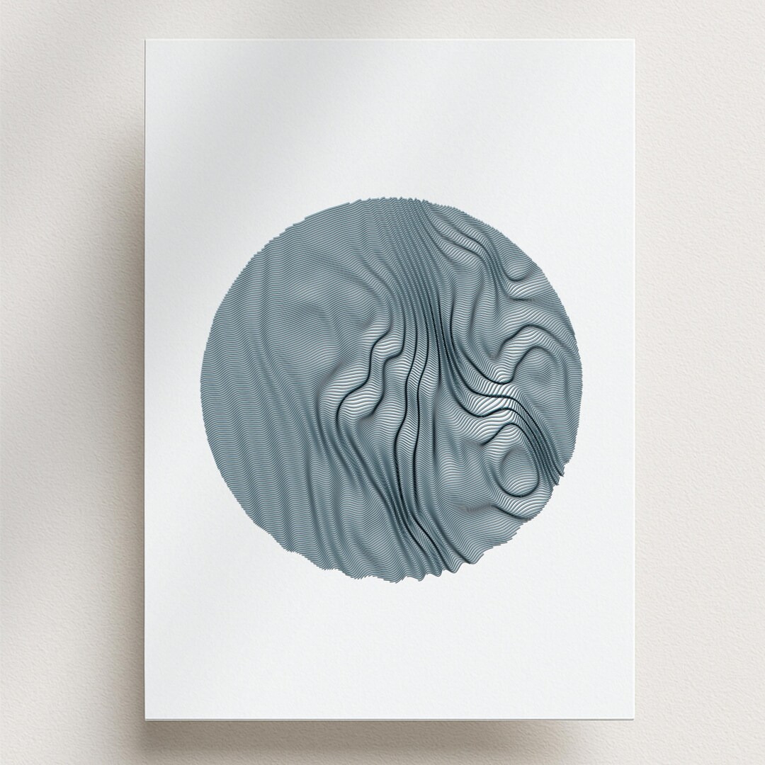 Generative Moon Art: A3 Pen Plotter Line Drawing on Fabriano Paper - Etsy
