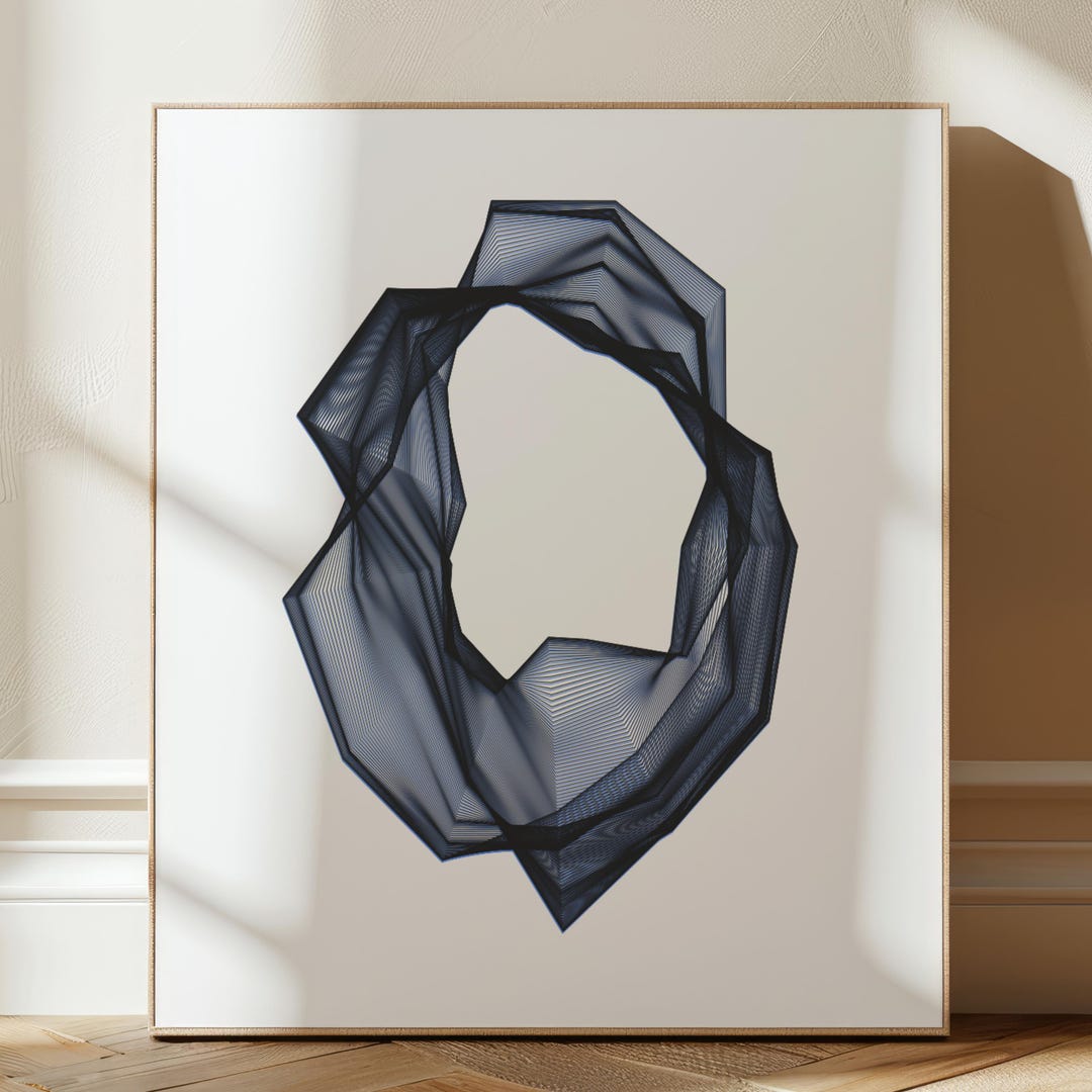 A3 Pen Plotting, Generative Art, Wall Art, Ink on Paper, Code, Modern Art, Line Drawing, Grid ...