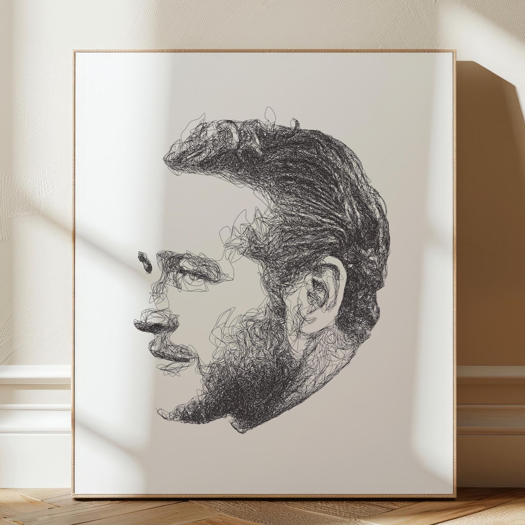 Paul Newman Pen Plotting Portrait: Generative Art Print - Etsy