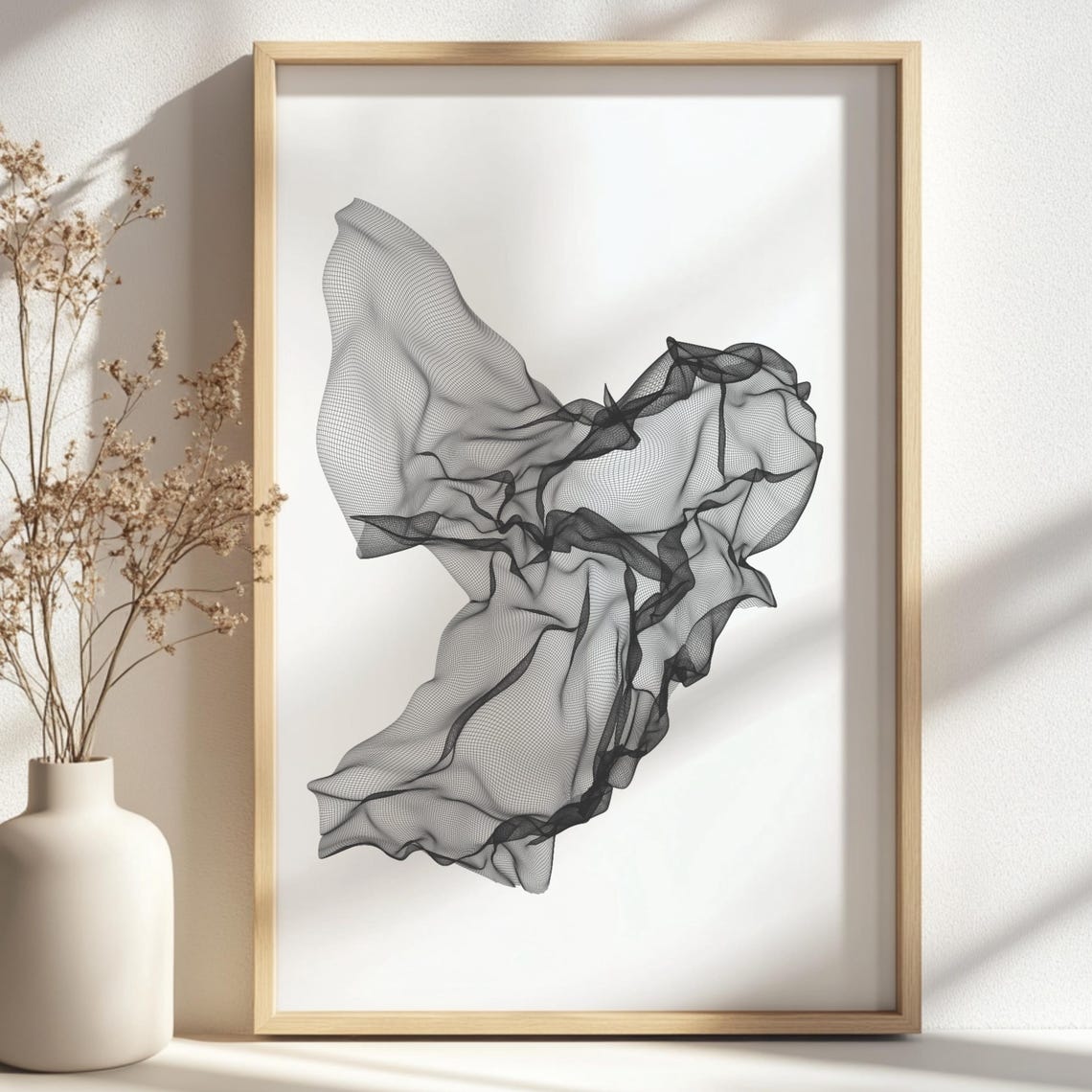 A3 Pen Plotting, Generative Art, Wall Art, Ink on Paper, Code, Modern Art, Line Drawing, Mesh ...