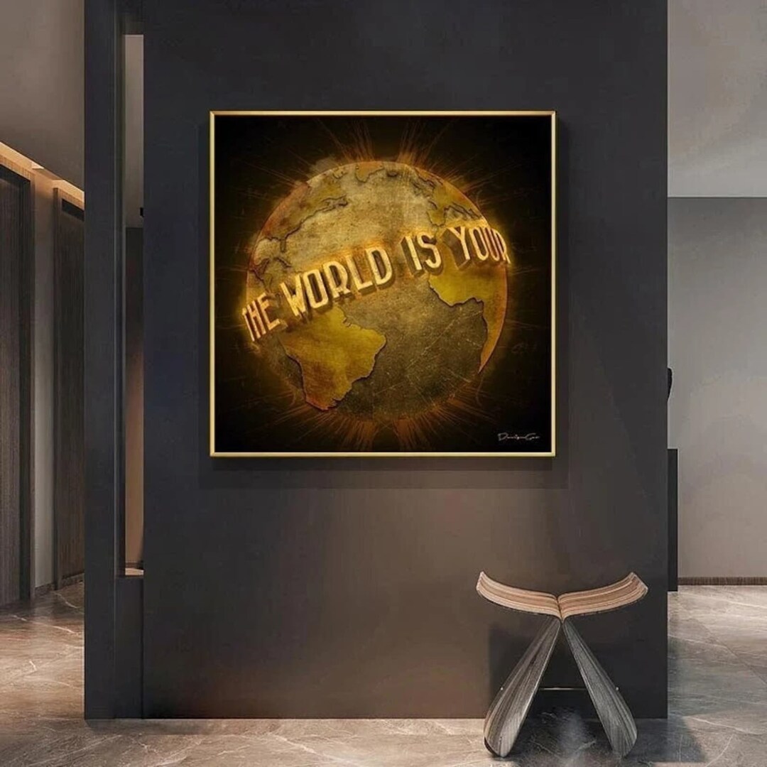 The World is Yours: Scarface Blimp Canvas Painting - Etsy