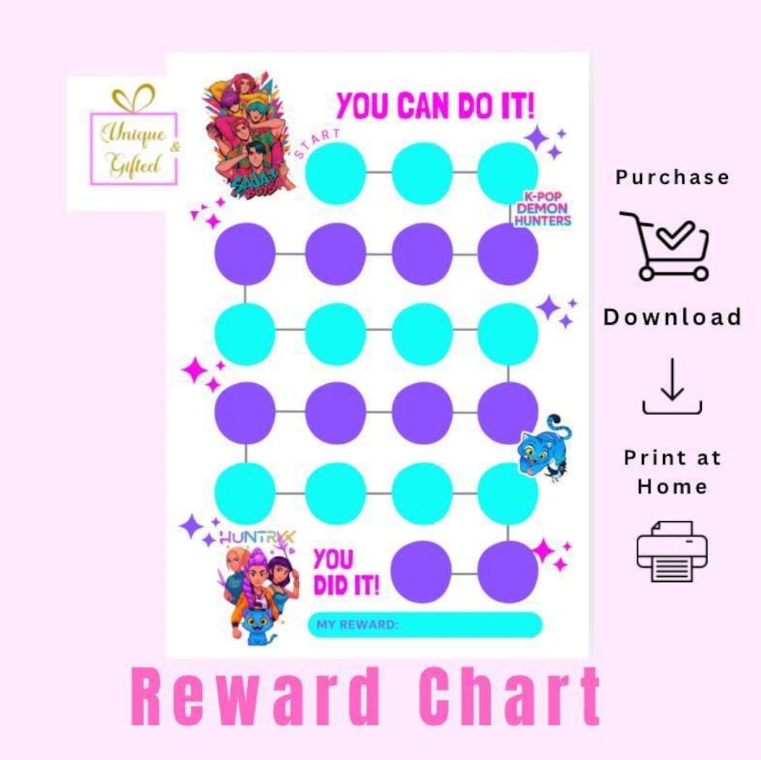 Reward Chart for Kids: Printable Chore & Behaviour Tracker (PDF ...