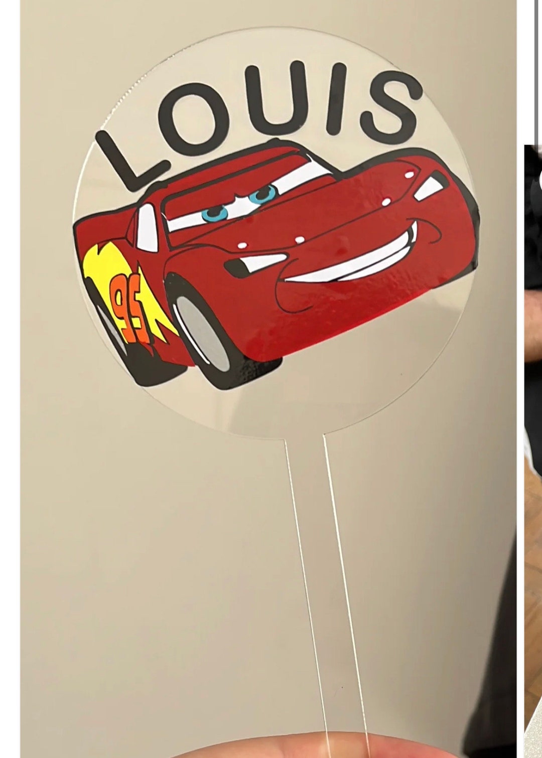 Lightning Mcqueen Acrylic Cake Topper - Etsy