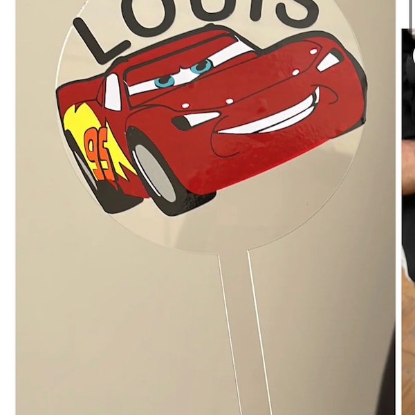 Lightning Mcqueen Cake Topper - Etsy UK