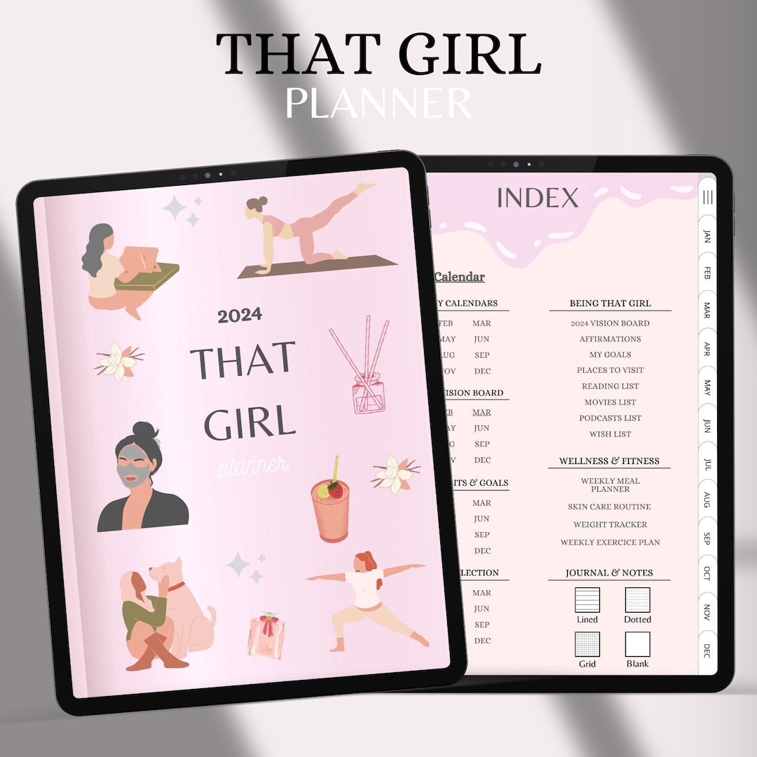 THAT GIRL Planner 2024 Digital Planner 2024 Weekly & Monthly Planner ...