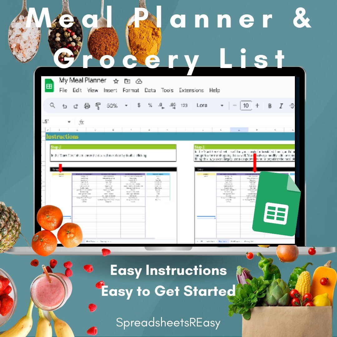 Meal Planner & Grocery List Maker - Etsy