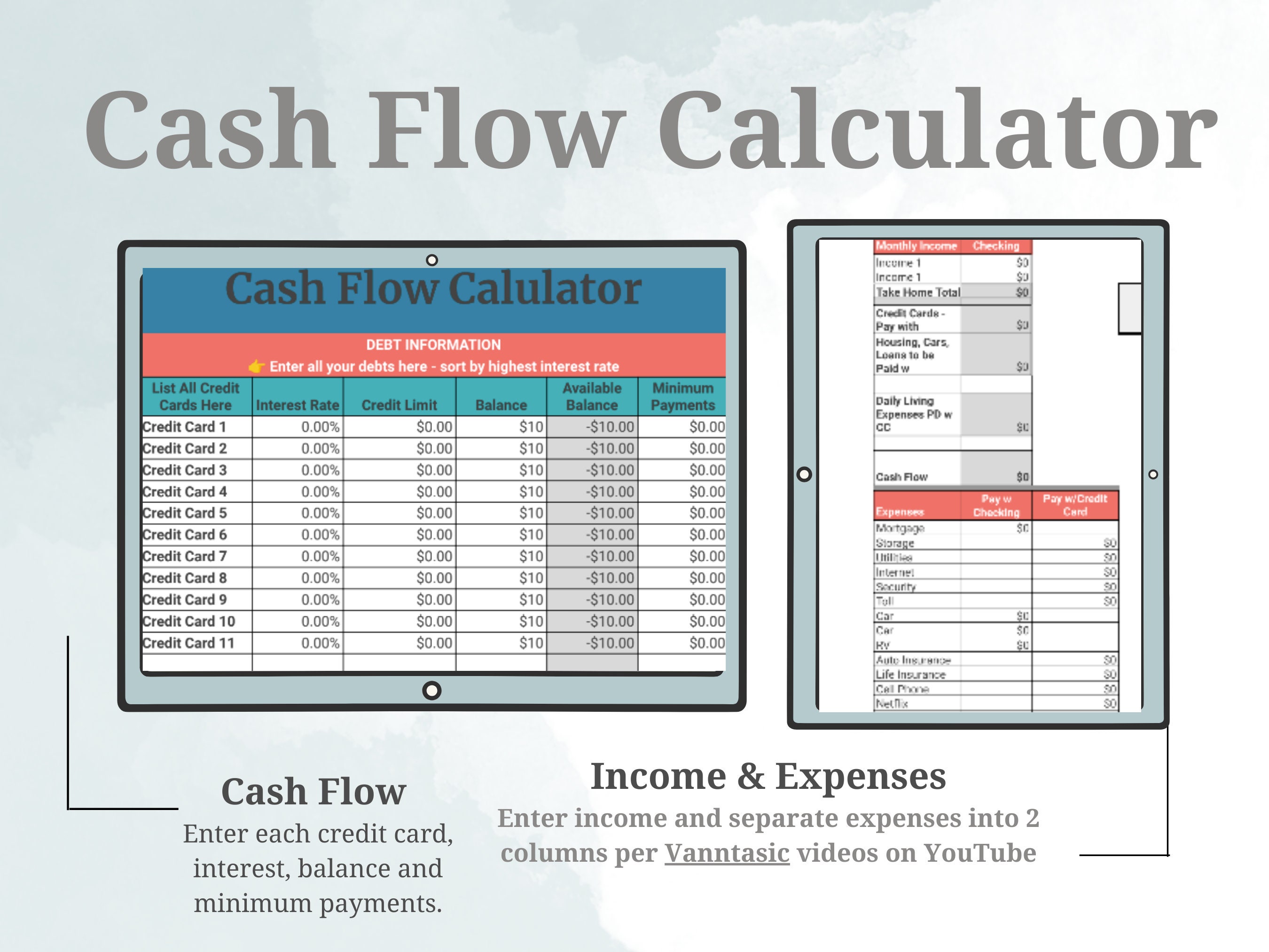 Velocity Banking Worksheet Cash Flow and Month to Month Formulas - Etsy