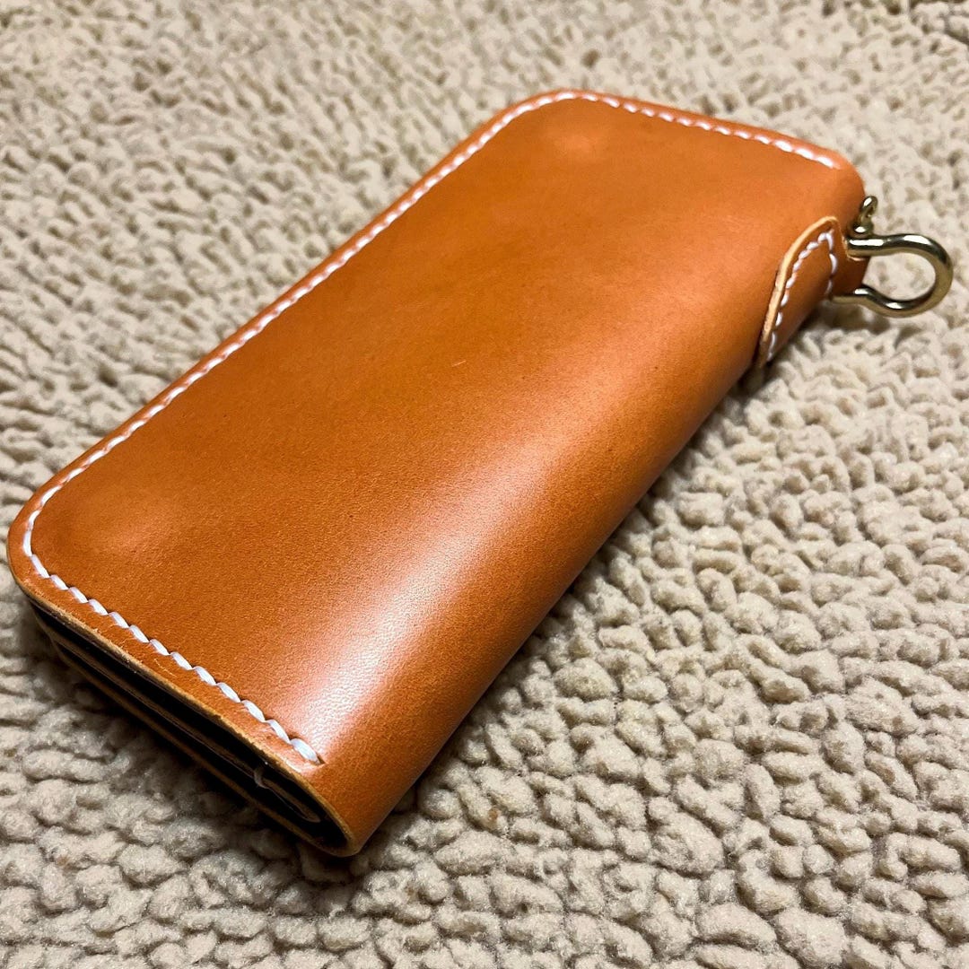 Handmade Trucker Wallet. English Bridle Leather. Brass Hardware. Long ...