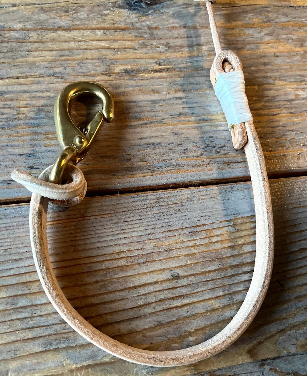 Leather Lanyard Italian Veg Tan Leather Tether Wallet Leash Wallet ...