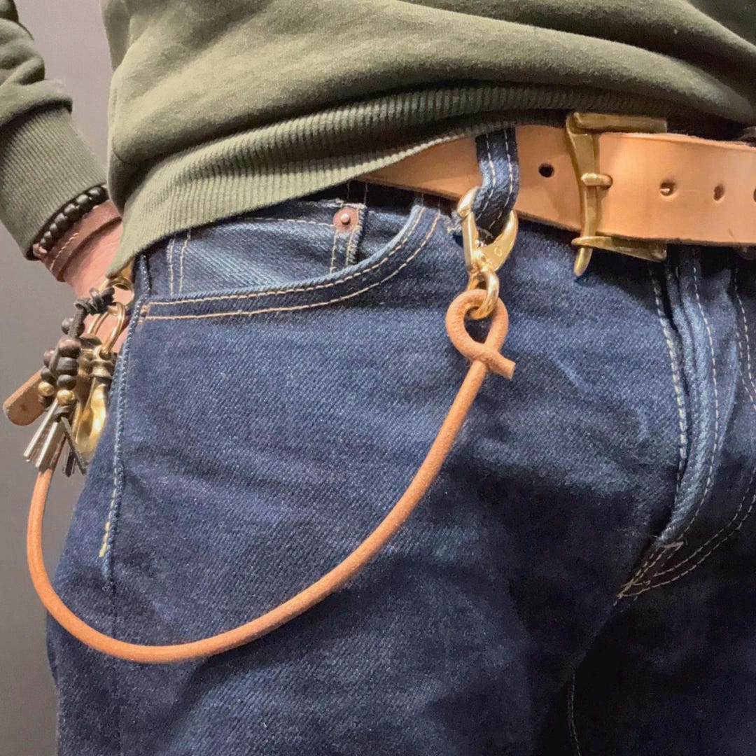 Long Wallet Lanyard • Italian Veg Tan Leather Tether • Leather Wallet ...