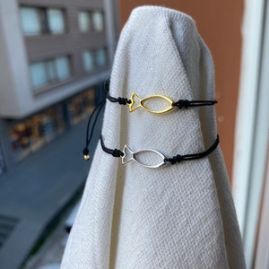 925 Sterling Silver Fish Bracelet,adjustable Red String Bracelet,luck ...