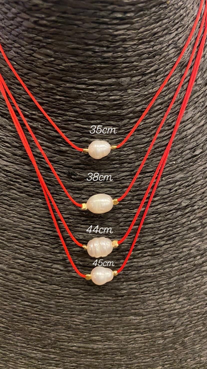 925 Red String Necklace, Fresh Water Pearl Necklace, Protection Jewelry ...