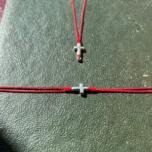 Red String Cross Bracelet 925 Sterling Silver Tiny Cross Jewelry Set - Etsy