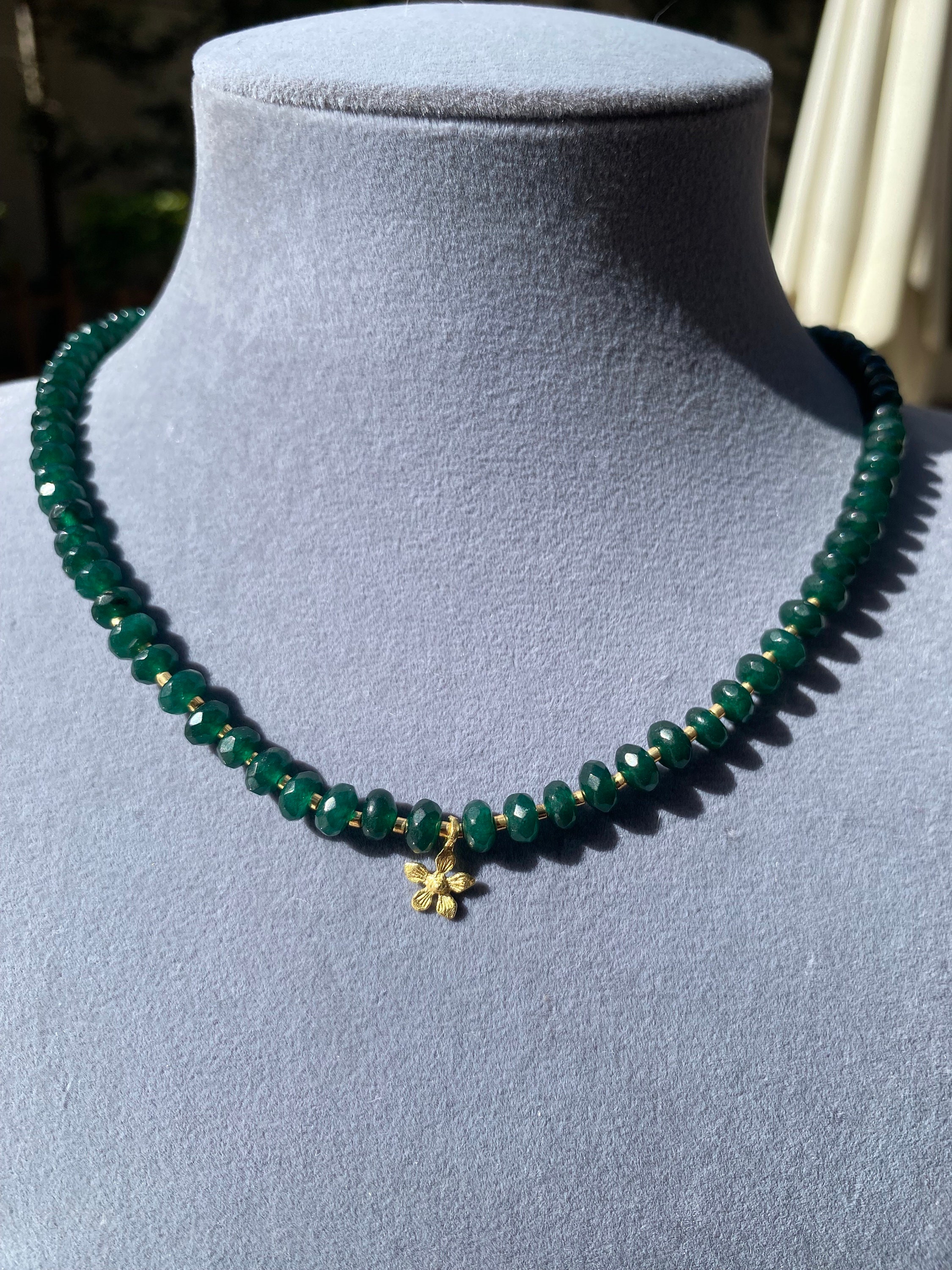 Natural Jade Pendant Necklace - Handmade 925 Sterling Silver, Women’s ...