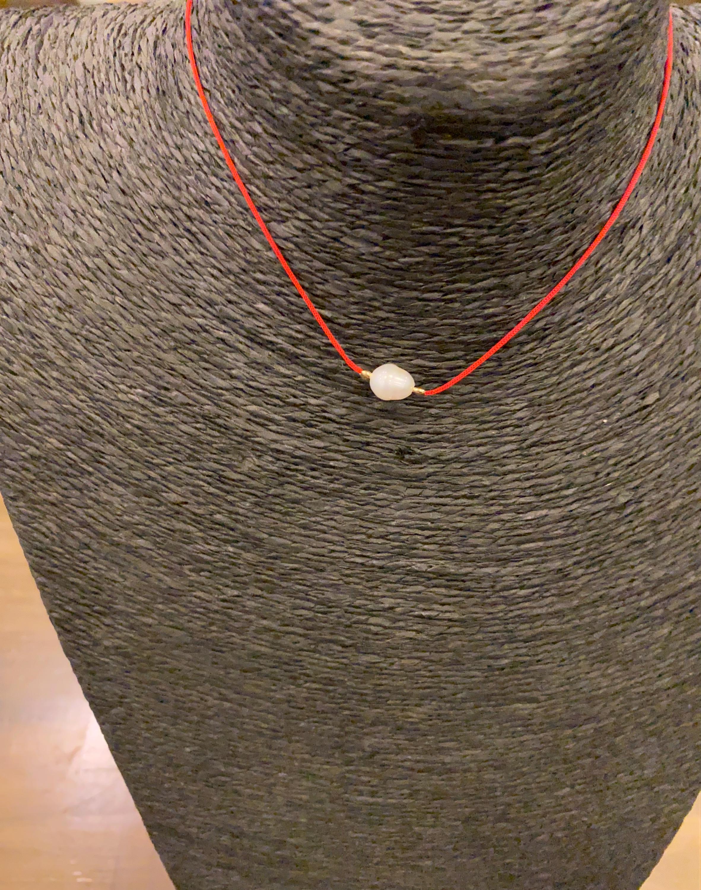 925 Red String Necklace, Fresh Water Pearl Necklace, Protection Jewelry ...