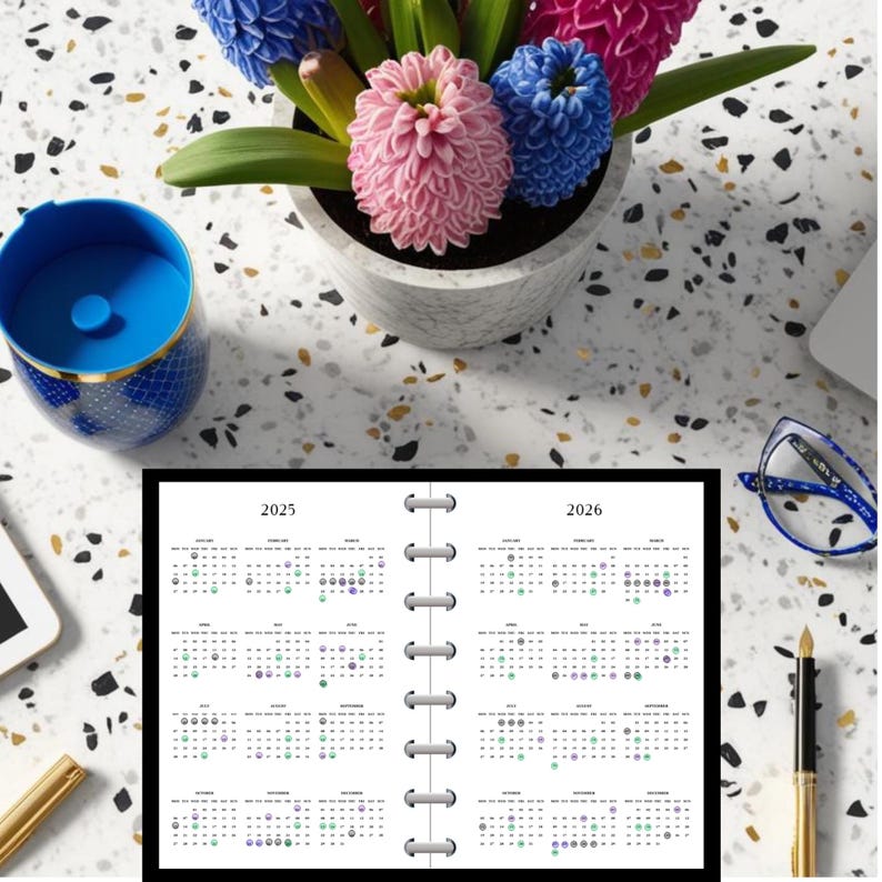 2025 Dated Digital PDF Downloadable Planner Half Letter Hourly Layout ...