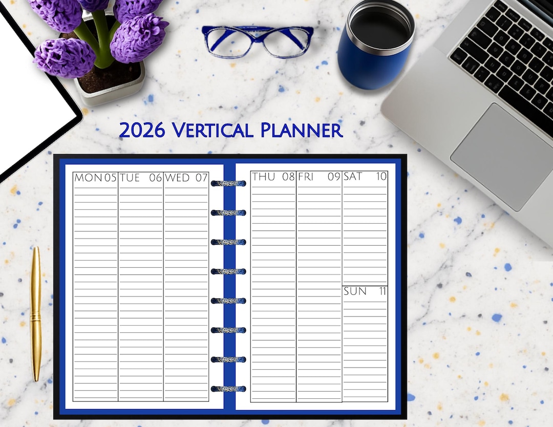 Vertical Weekly Planner for Busy Schedules 2026–2027 | Habit Tracker ...