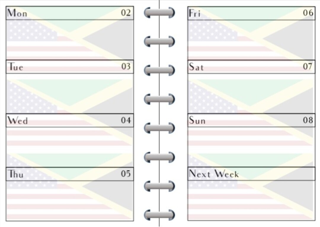 2024 Horizontal Without Lines Planner Month of January Week on Two ...