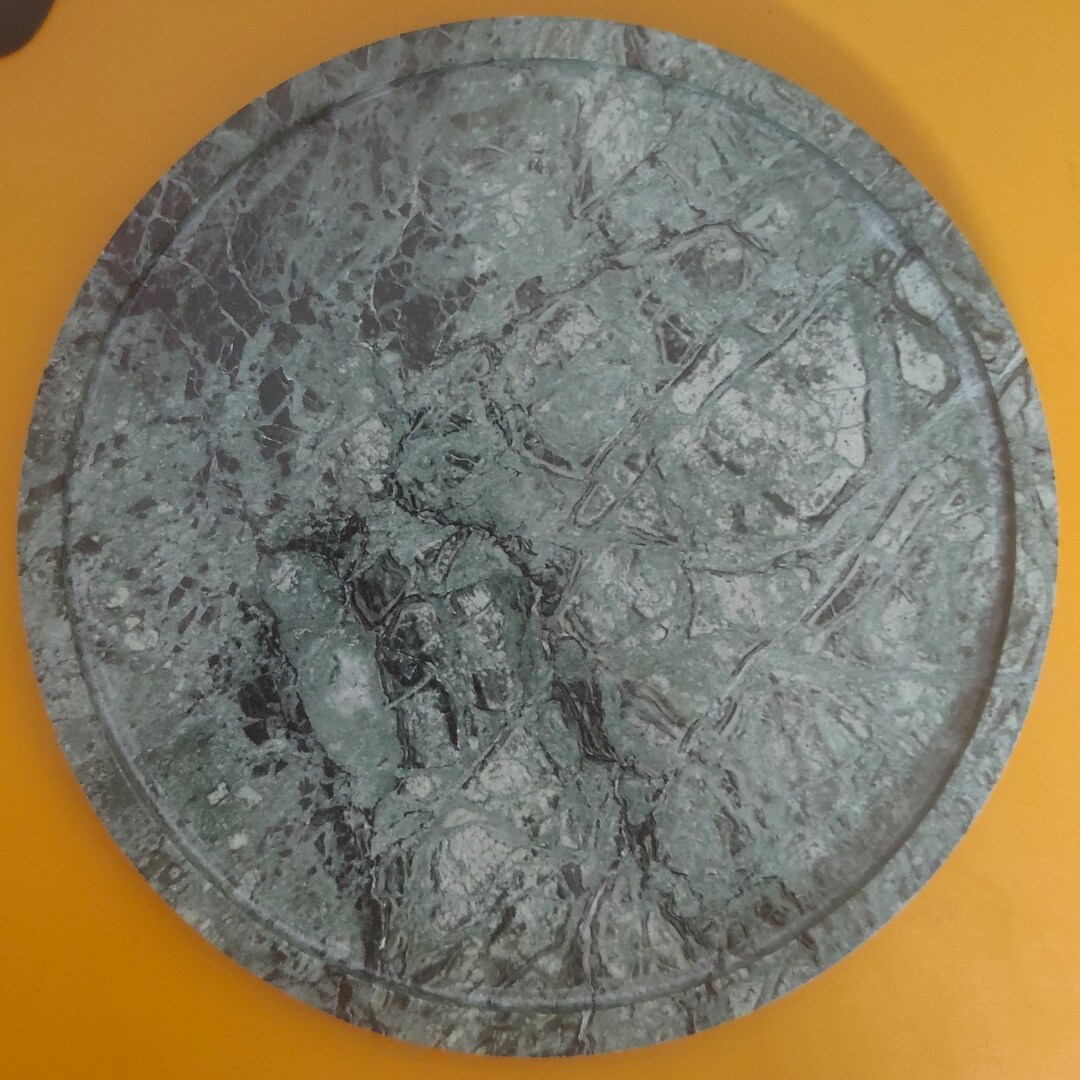 IWIS Green Marble Round Tray diameter 27 Cms Elegant Vanity - Etsy