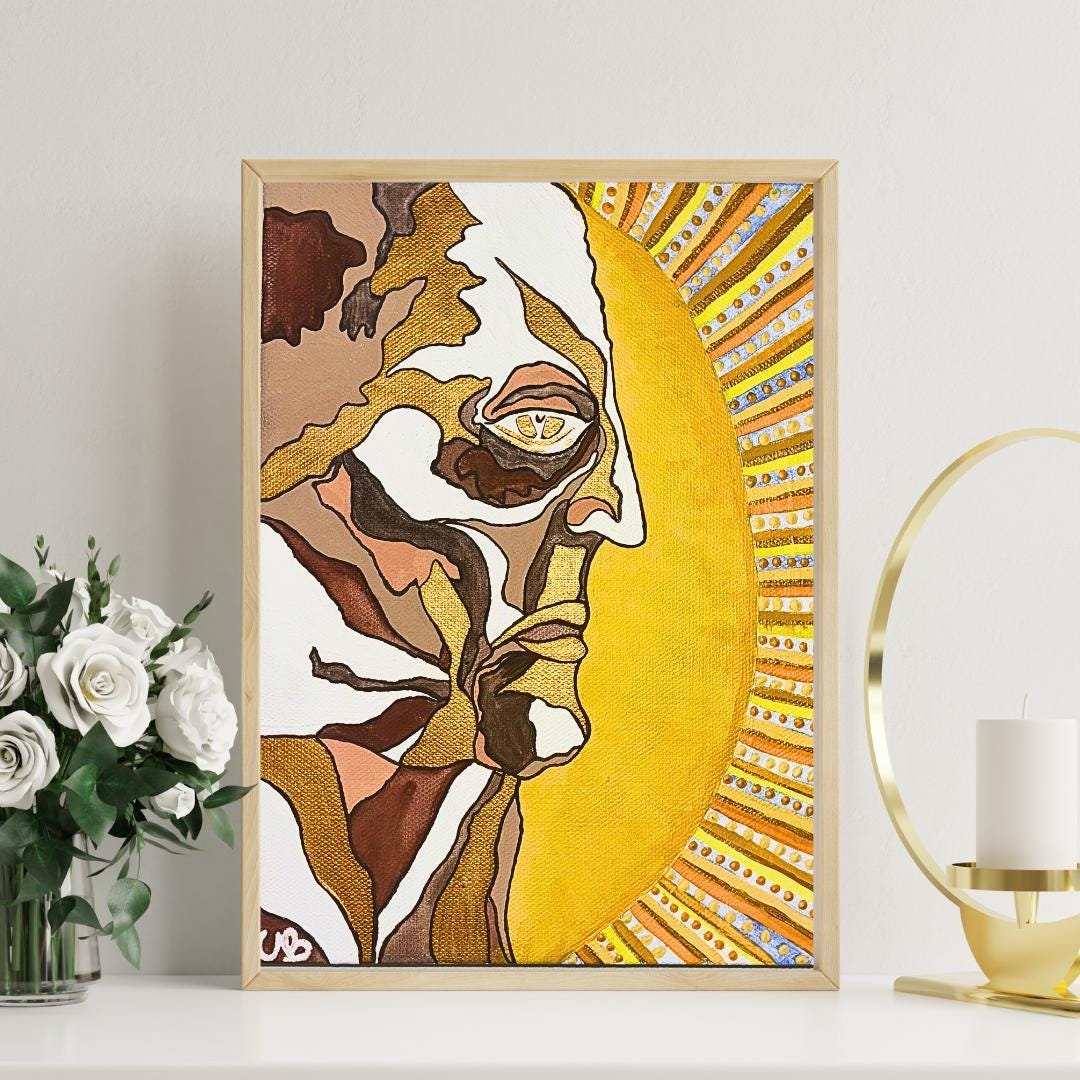 The Golden Man Acrylic Painting - Etsy