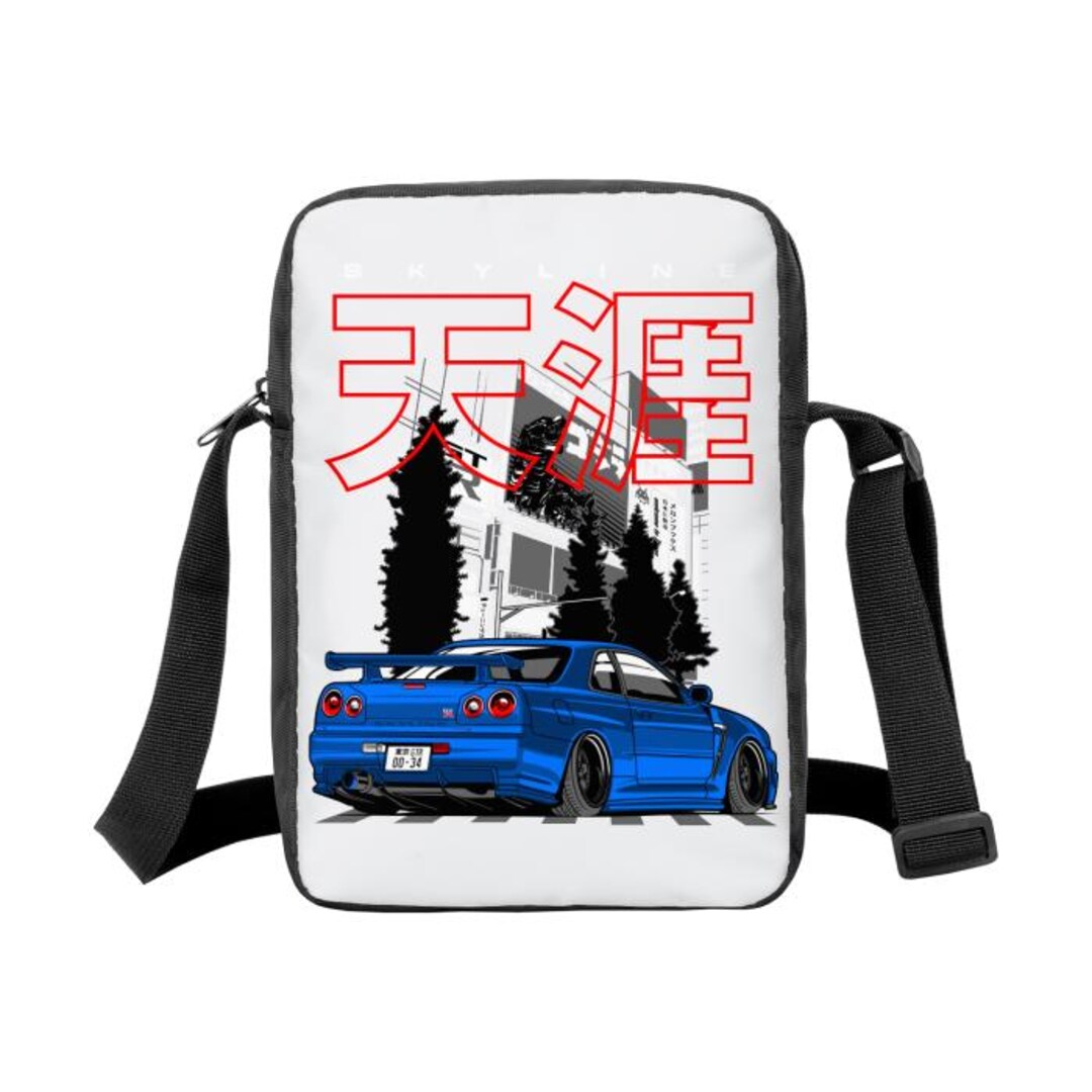 Nissan Skyline R34 Crossbody Bag, JDM Small Bag, Streetwear Accessory ...