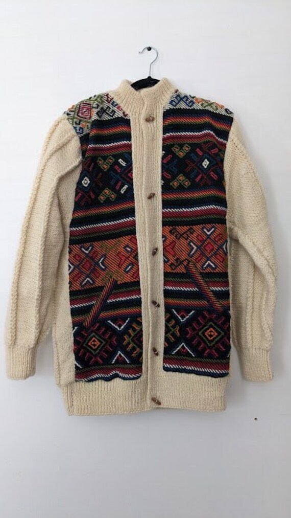 Bhutanese Handmade Knit Sweater, Yathra Wool Cardigan… - Gem
