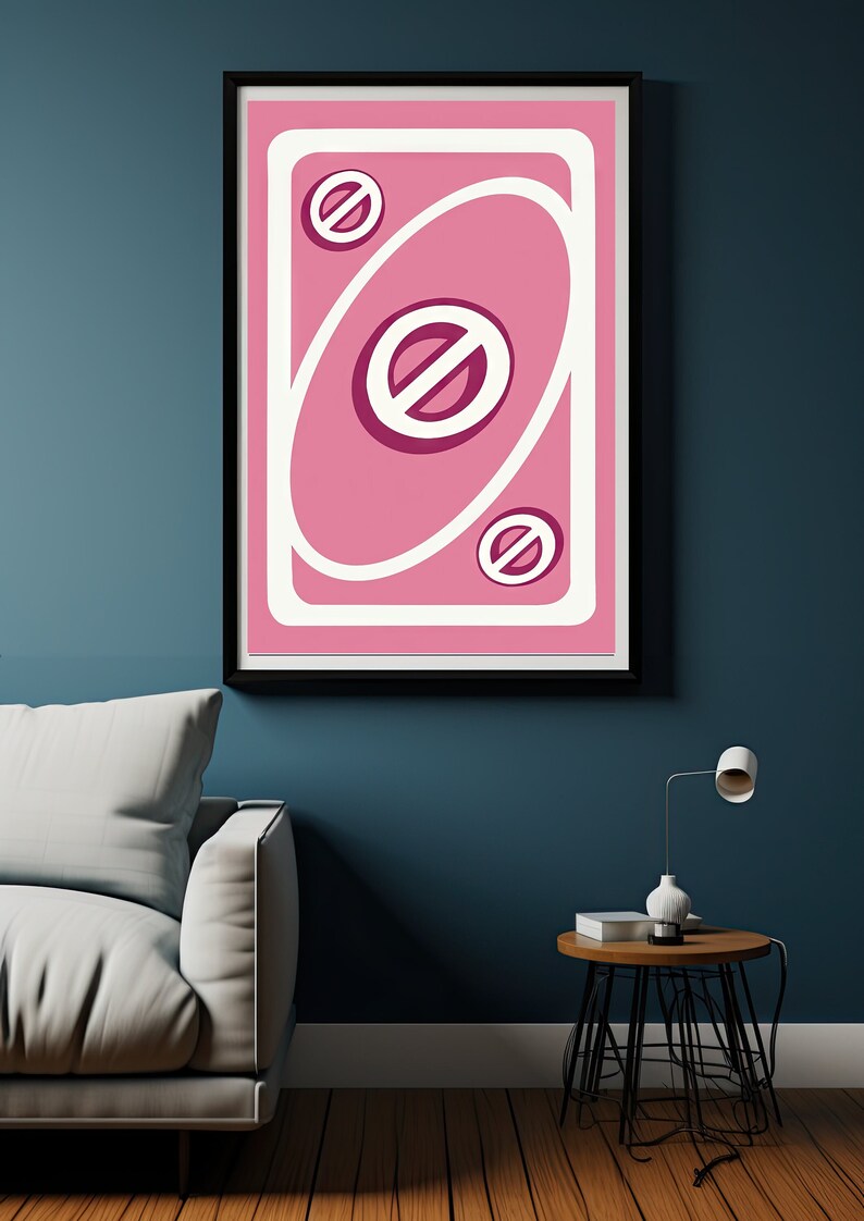 Uno Card Art Print Vibrant Retro Game Room Decor Wall Art Illustration ...