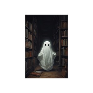 Cute Ghost Library Print Halloween Decor Dark Academia Ideas Unique ...