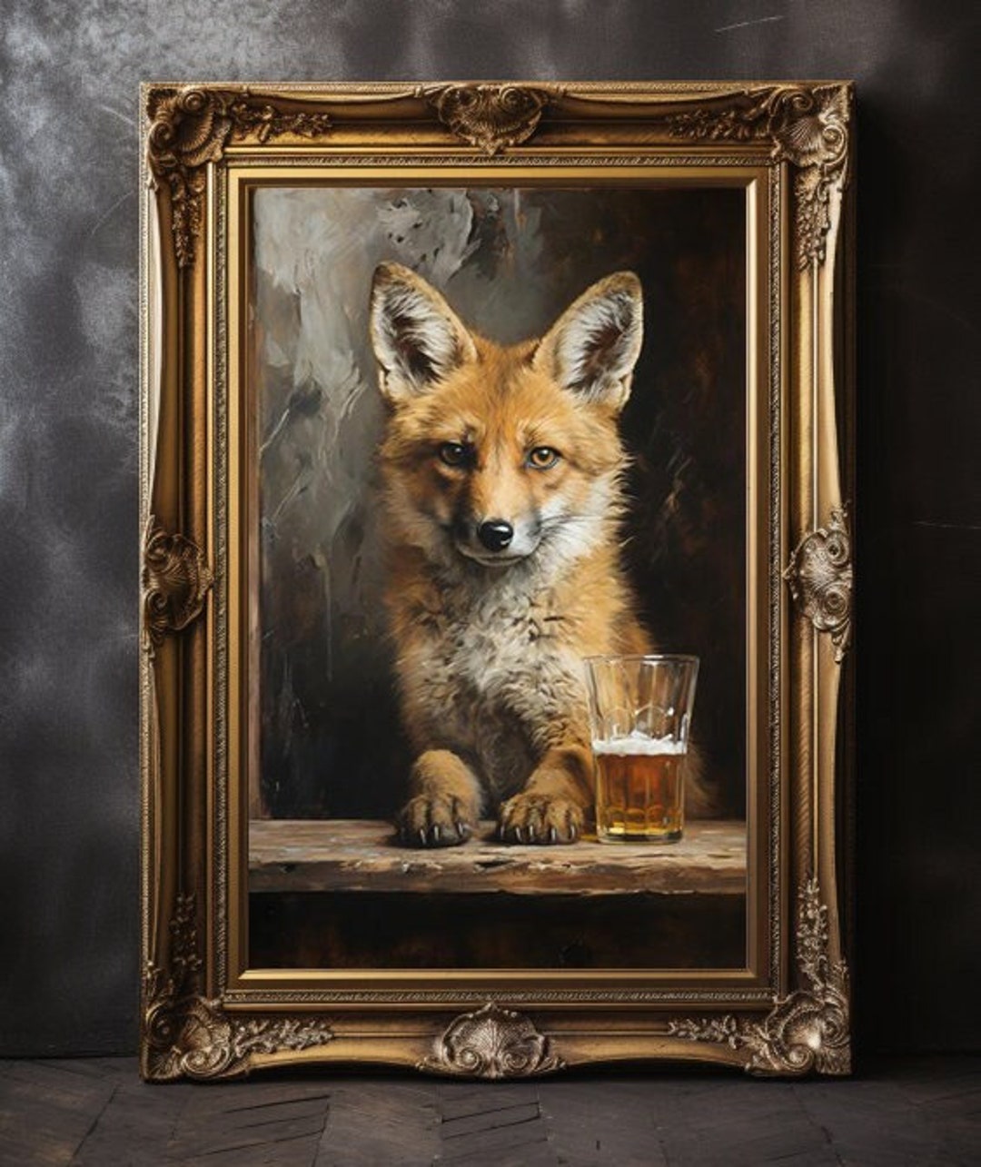 Fox Portrait Print Vintage Fox Artwork Fox Lovers Gift Fox Wall Art ...