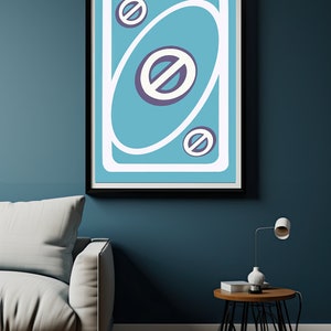Uno Card Art Print Vibrant Retro Game Room Decor Wall Art Illustration ...