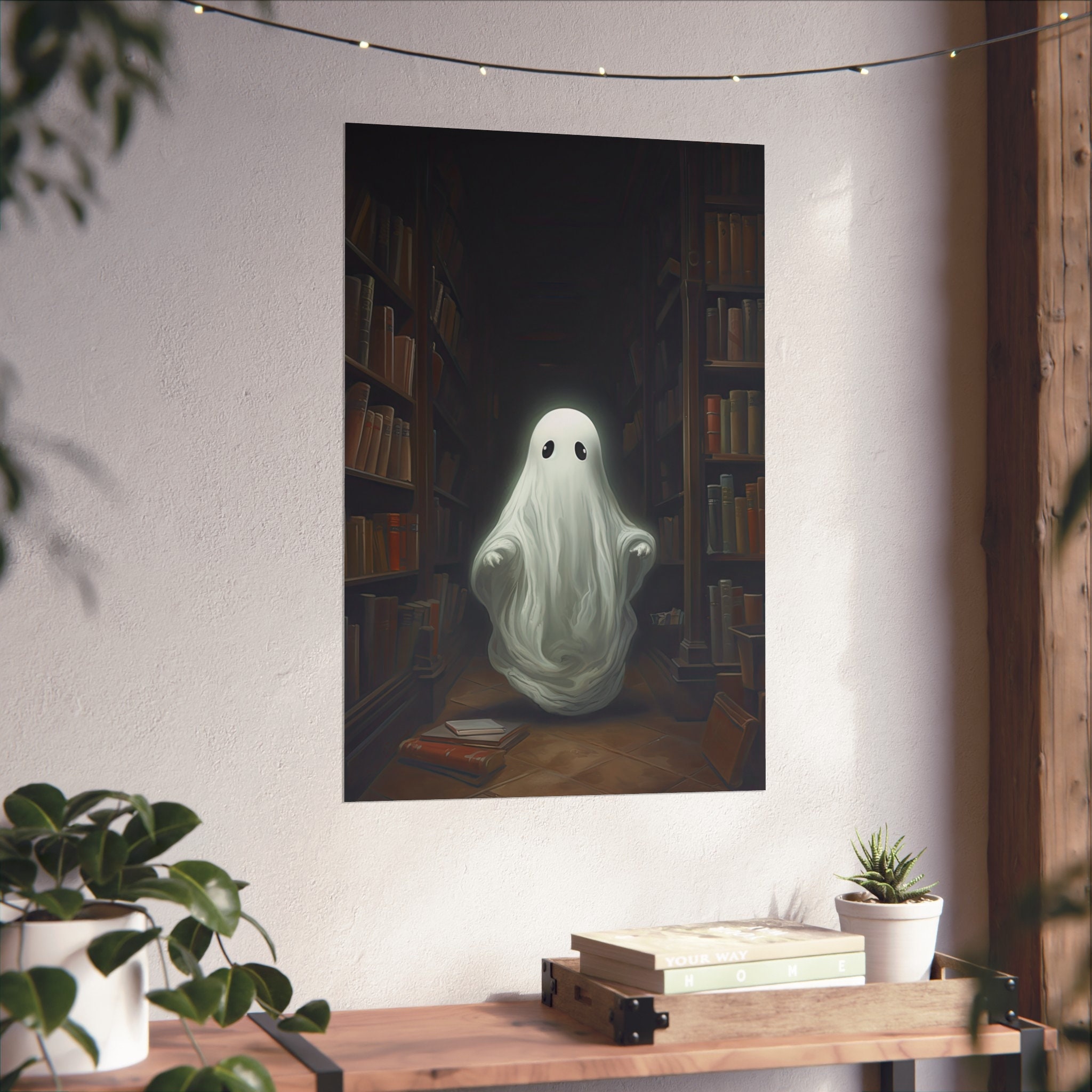 Cute Ghost Library Print Halloween Decor Dark Academia Ideas Unique ...