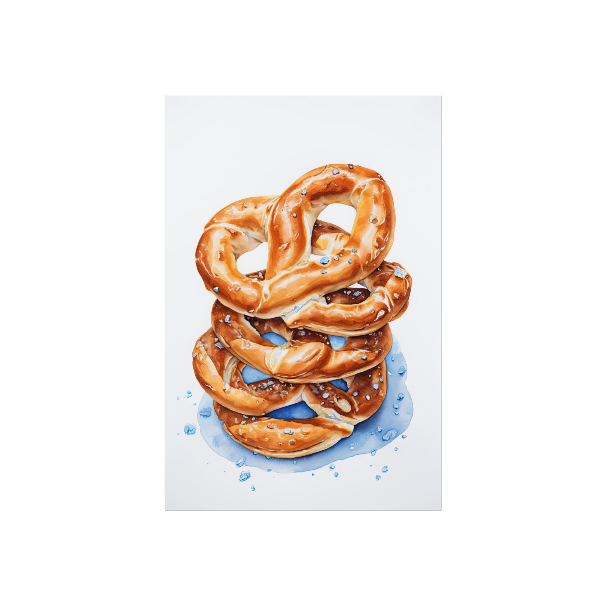 Pretzel Art Print Pretzel Poster Watercolour Pastel Poster Brunch ...